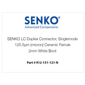 SENKO LC Duplex Connector, SM, 125.5µm Ceramic Ferrule, 2mm Boot