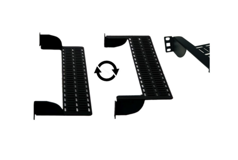 Zero U Cable Management Shelf - 19" x 6" - Round Mounts