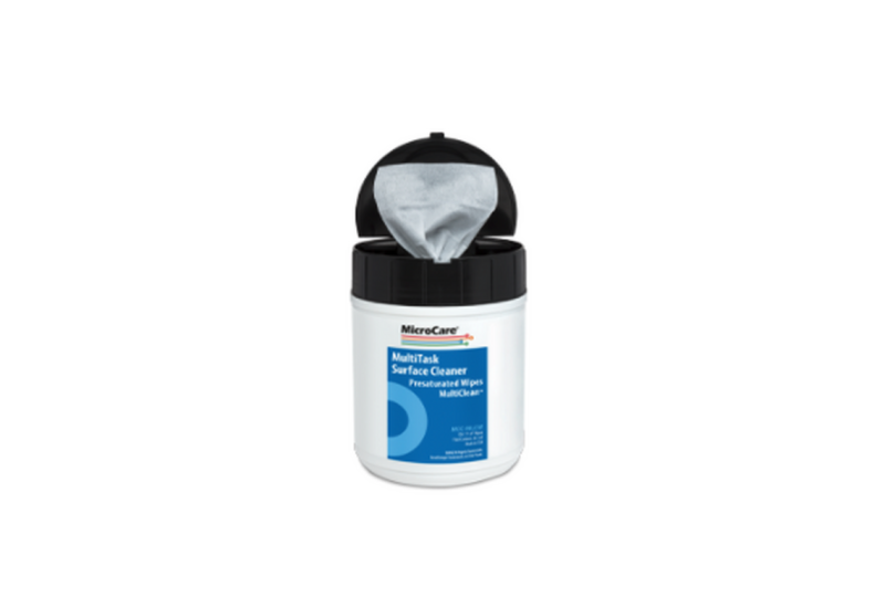 MicroCare MultiClean MultiTask Presaturated Wipes (100/Tub)