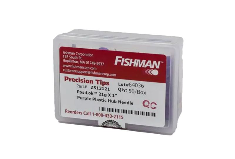 Fishman PosiLok™ 21 Gauge Stainless Steel Dispensing Tip, 1 inch
