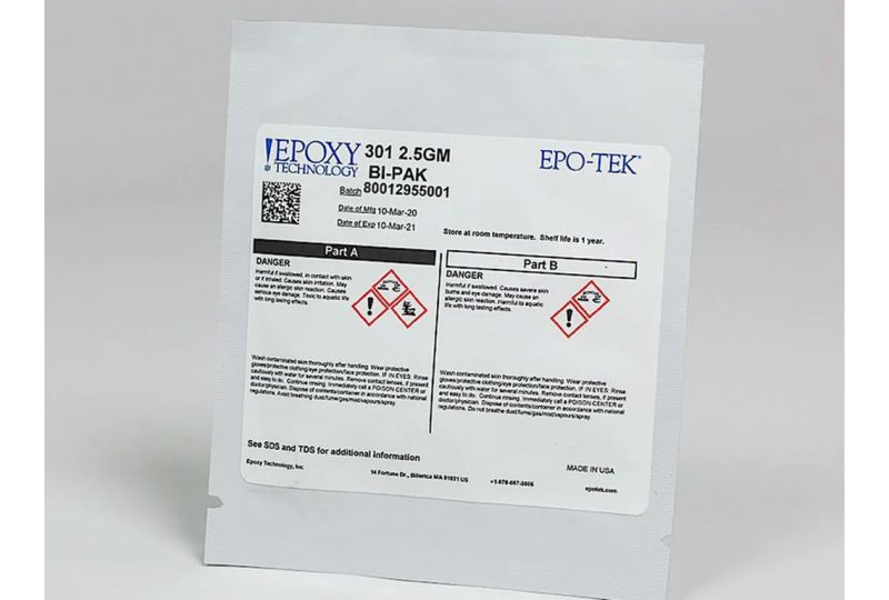 EPOTEK® 301 Spectrally Transparent Epoxy, Room Temp Cure (2.5g)